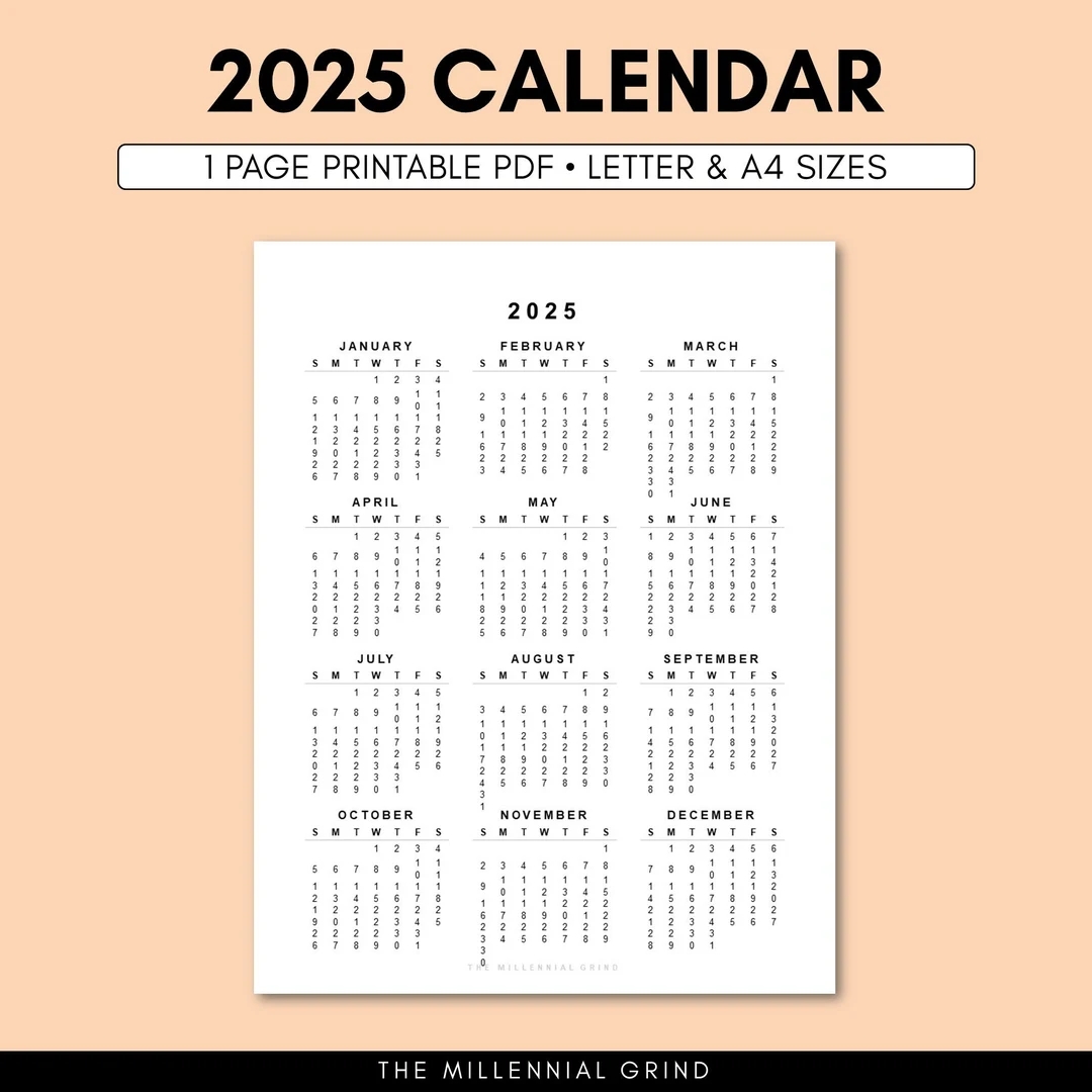 Printable Calendar 2025 Letter Size - Printable Calendar 2025
