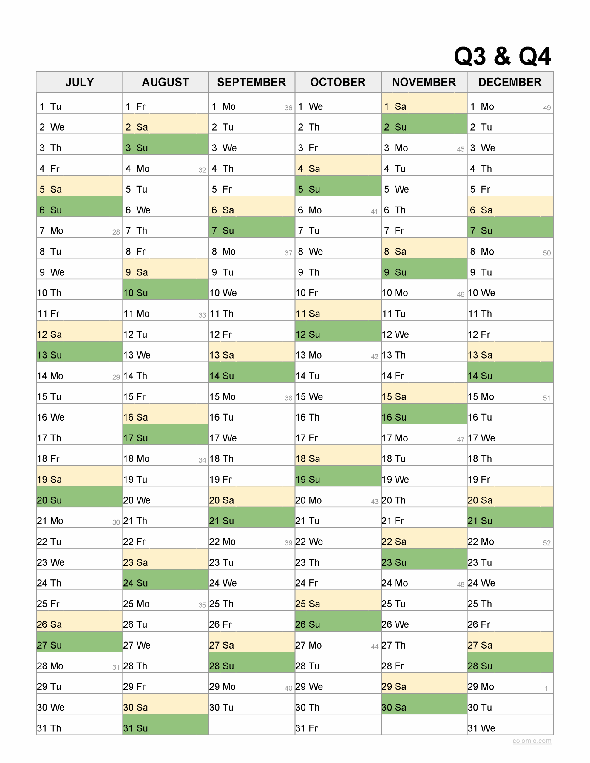 Printable 3rd Quarter 2025 Calendar - Printable Calendar 2025