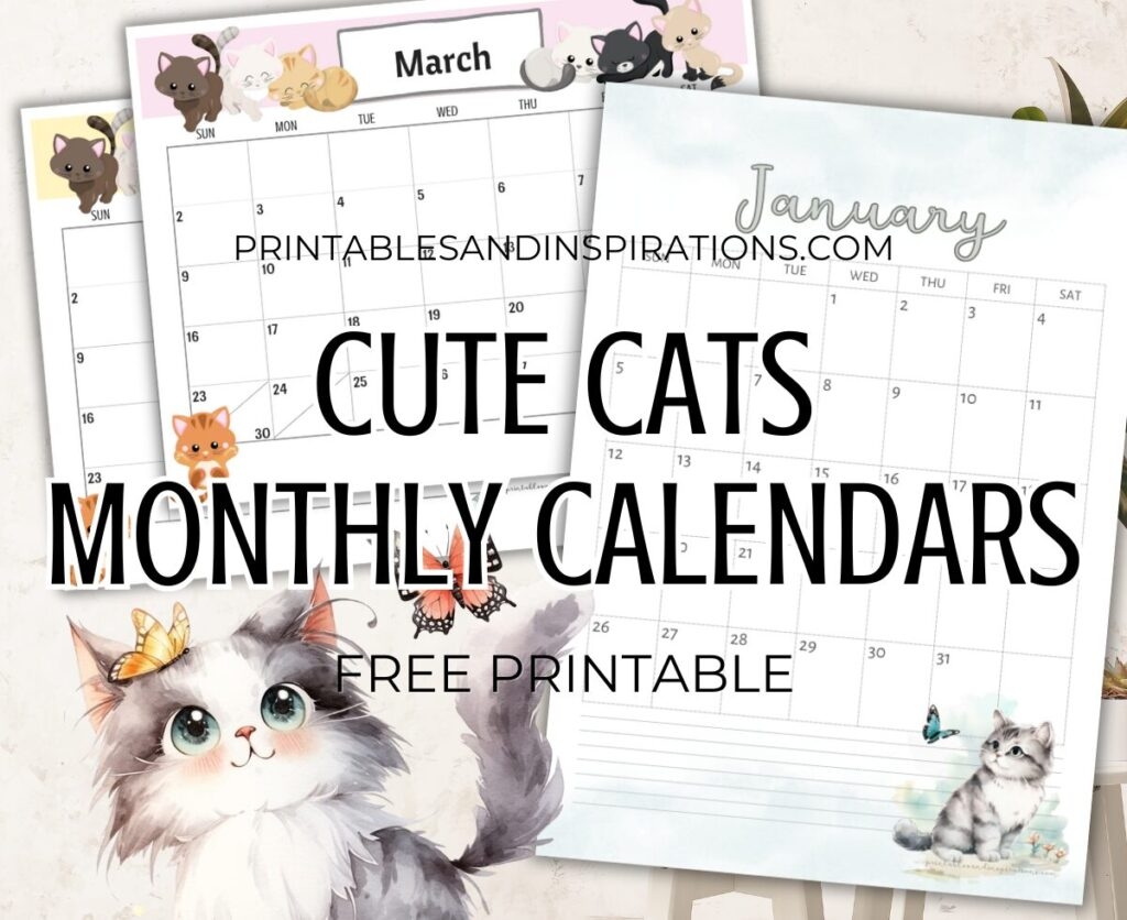 Cute Monthly Calendar Printable 2025 - Printable Calendar 2025