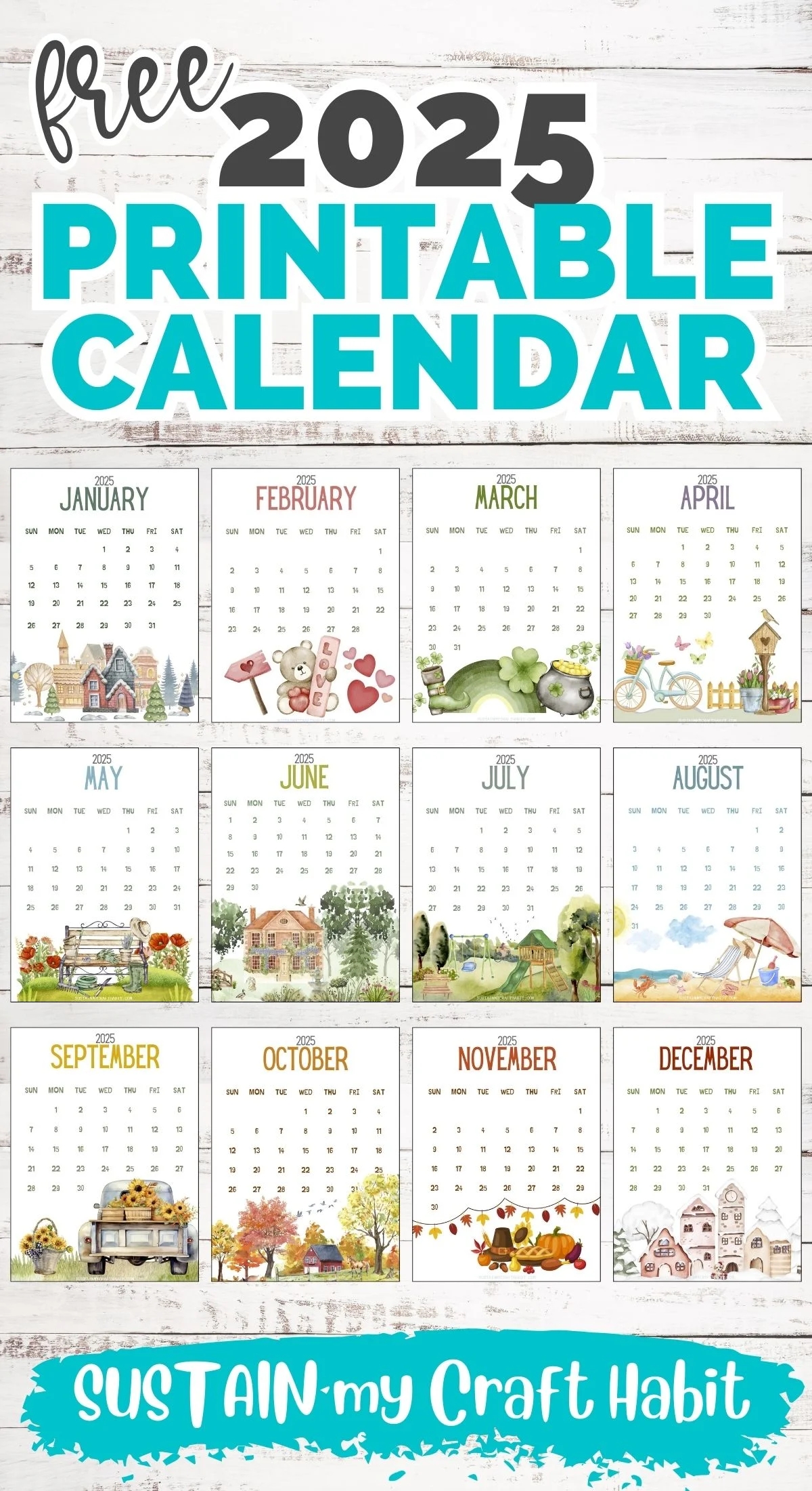 Free Printable 2025 Calendar Cute - Printable Calendar 2025