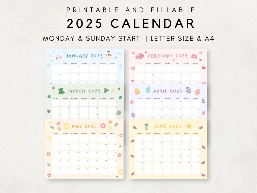 Free Printable 2025 Calendar Cute - Printable Calendar 2025