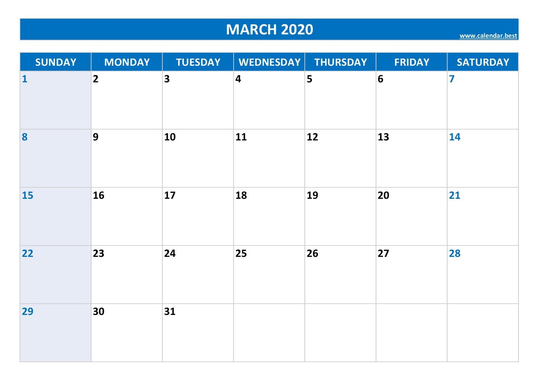 Free March Calendar Printable - Printable Calendar 2025