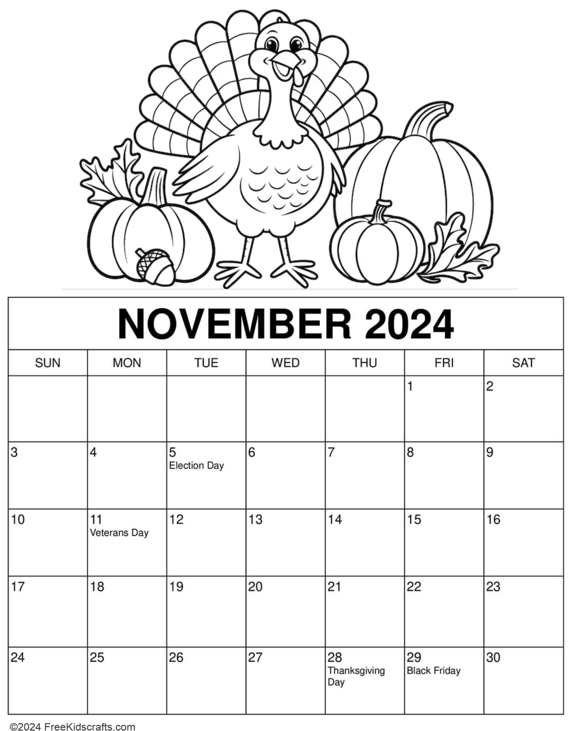 Free November Printable Calendar - Printable Calendar 2025