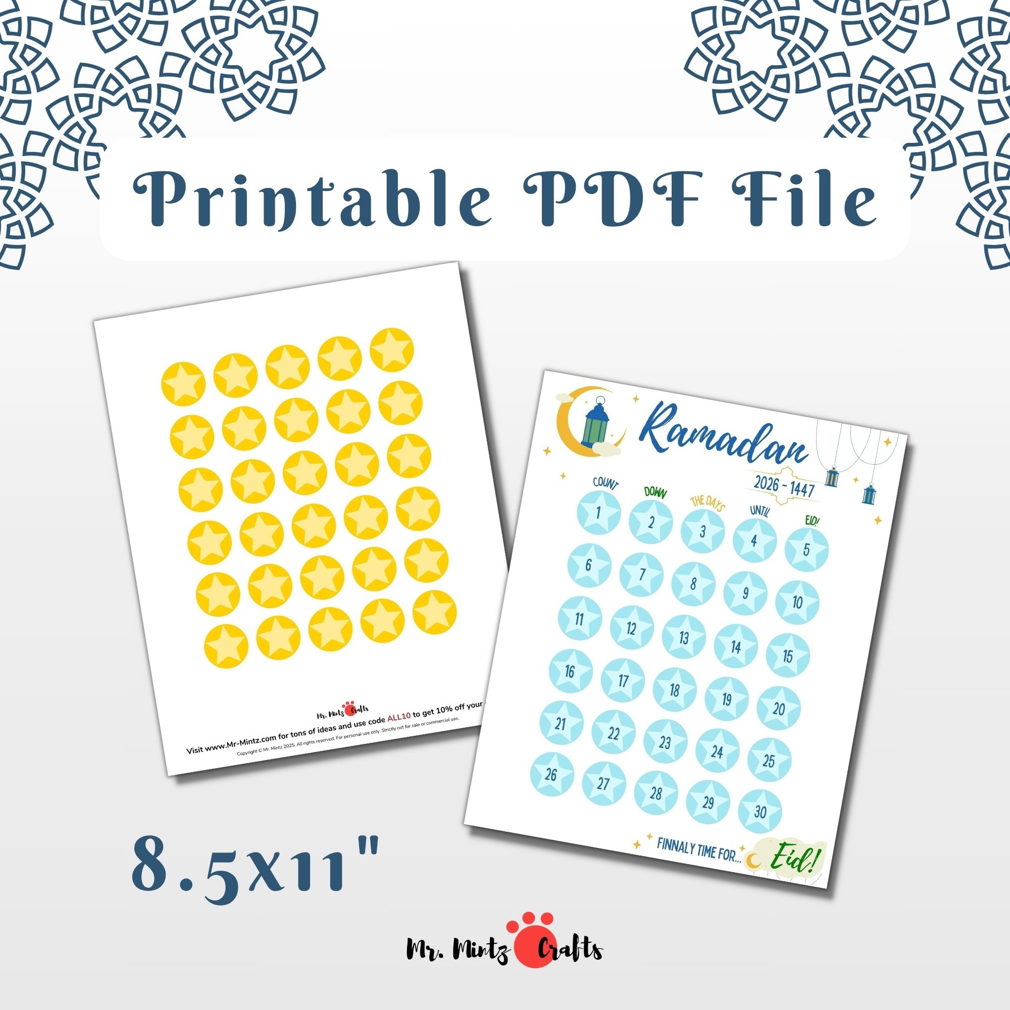 Ramadan Countdown Calendar Printable - Printable Calendar 2025