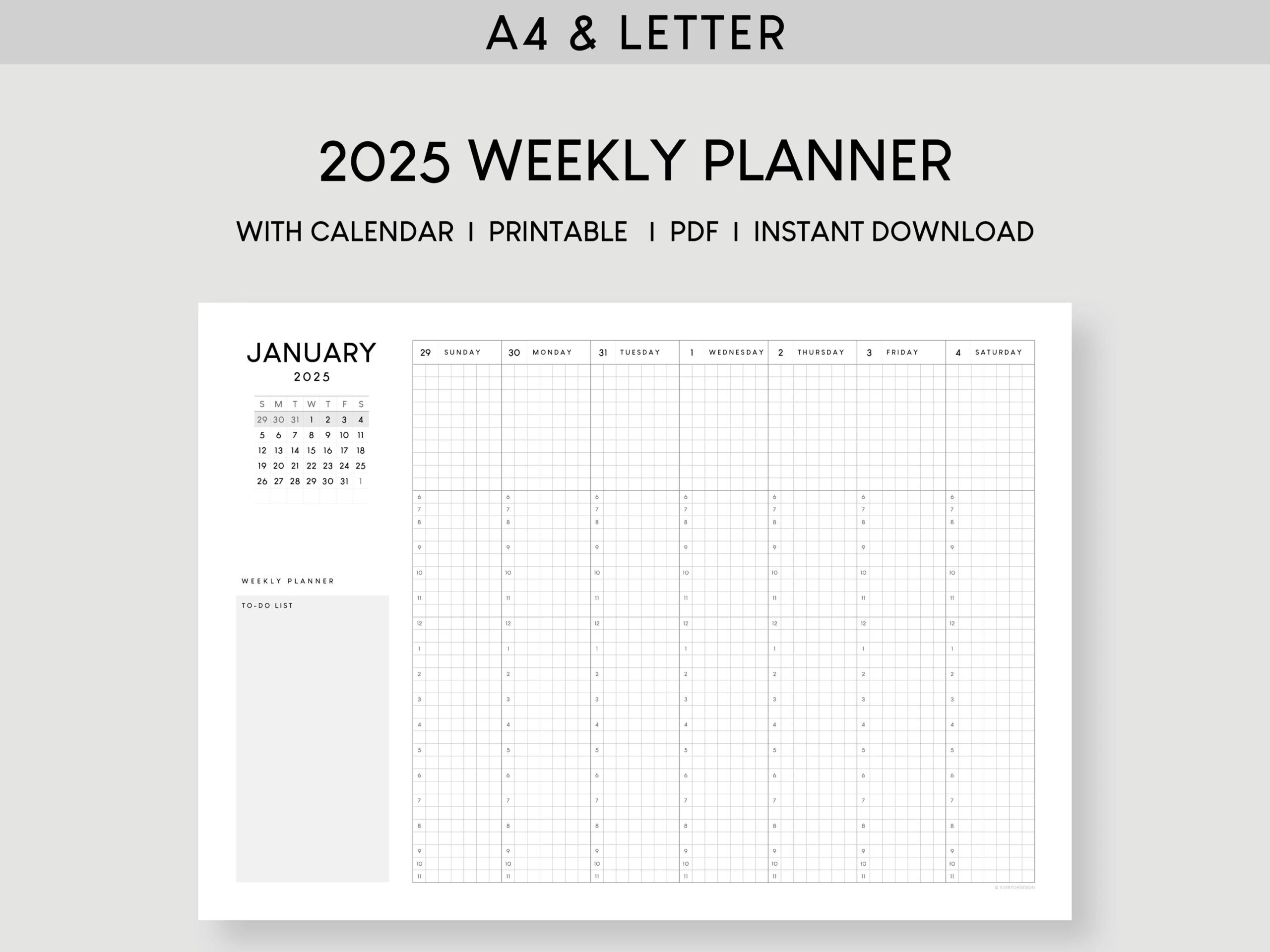 2025 Printable Weekly Calendars - Printable Calendar 2025