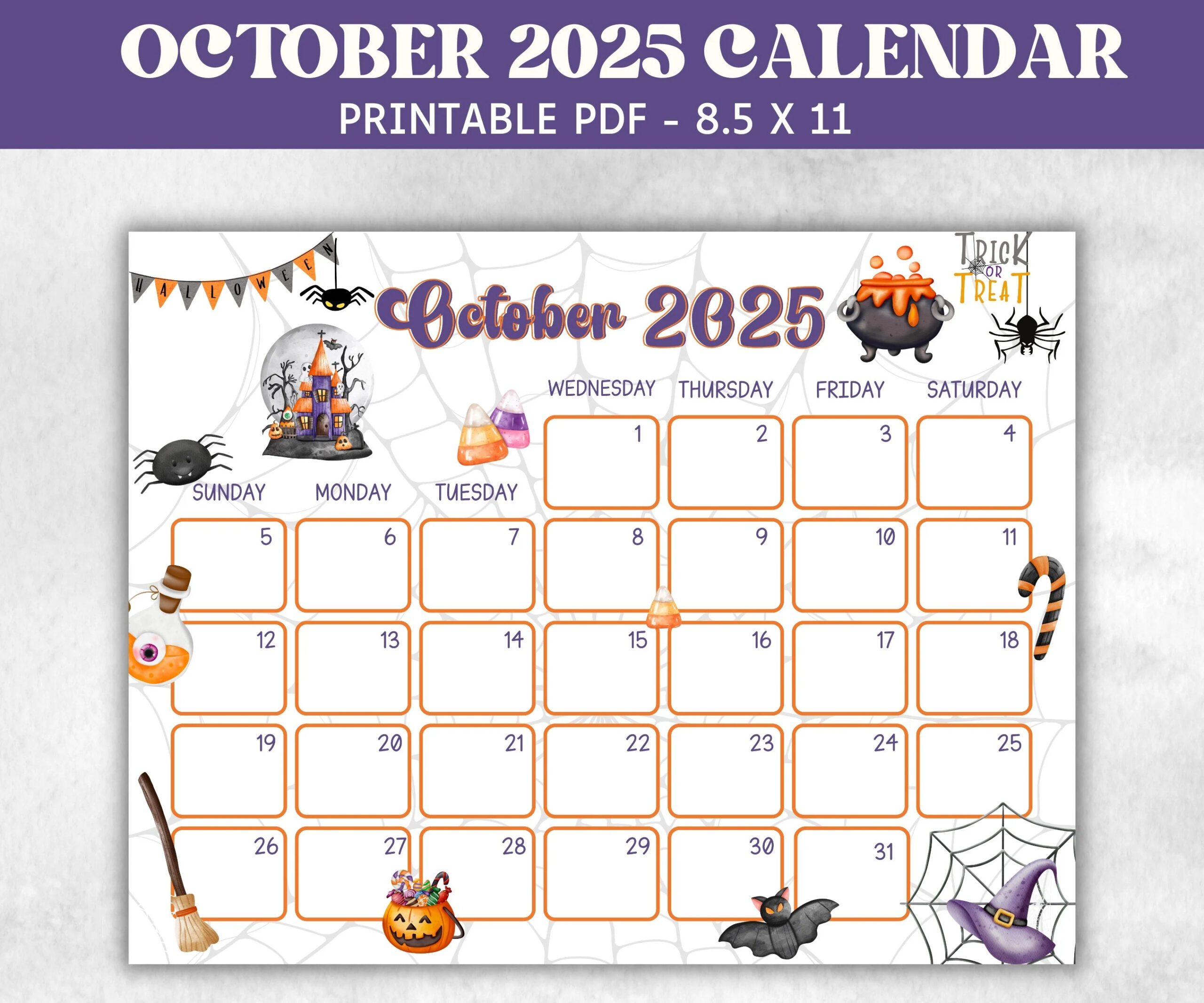 Oct Calendar 2025 Printable - Printable Calendar 2025