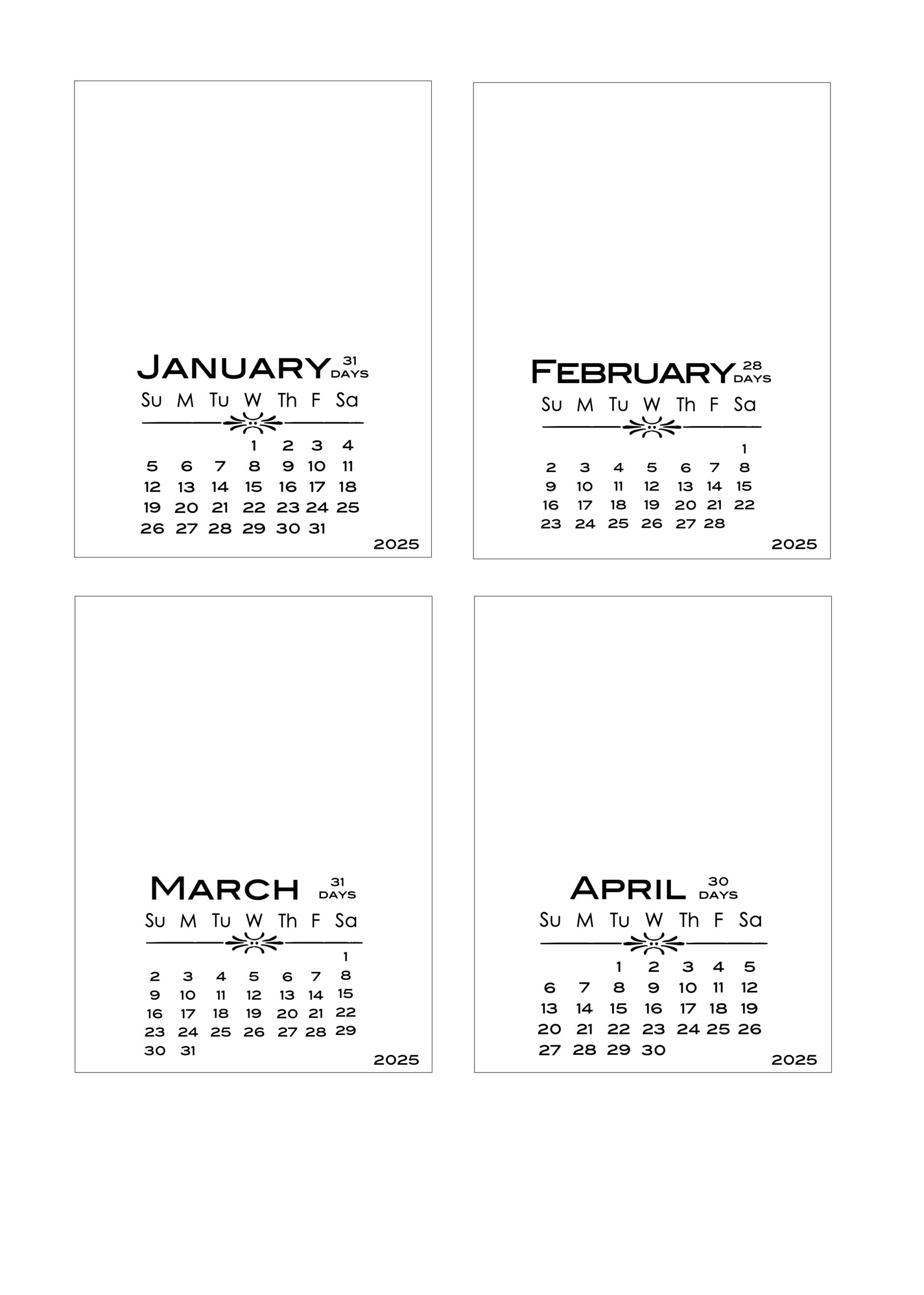 2025 Calendar Printable Small - Printable Calendar 2025